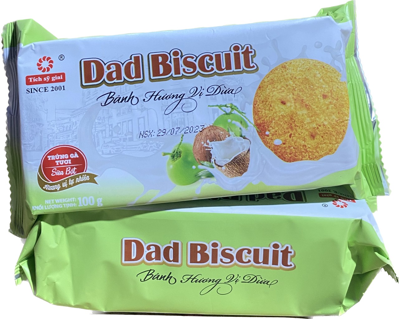 Bánh Dad Biscuit Vị Sữa Dừa 100gr - CÔNG TY TNHH BÁNH KẸO THỰC PHẨM TSG